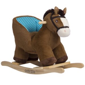 rockin' rider cuddles baby rocker plush, brown