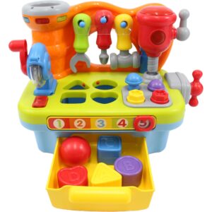 powertrc little engineer multifunctional musical learning tool workbench for kids