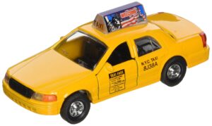 sf toys new york city modern yellow nyc medallion taxi cab 1/43 o scale diecast commercial car