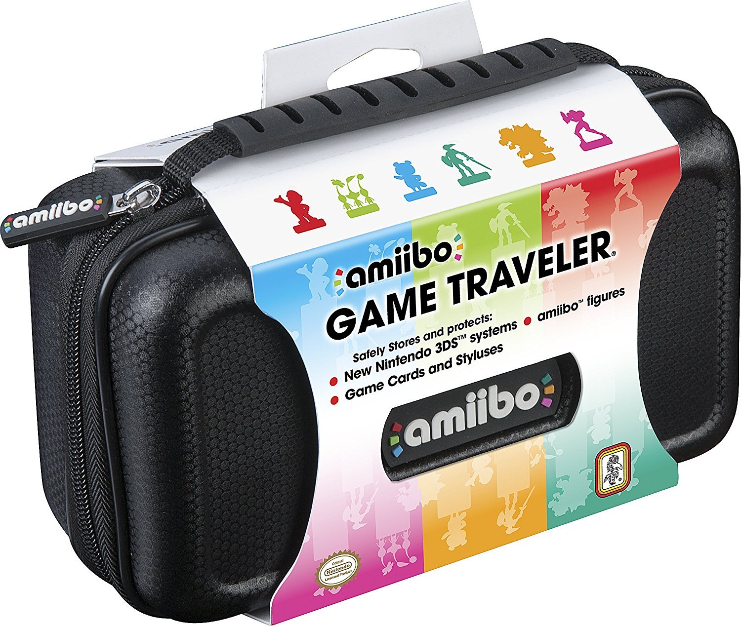 Officially Licensed Nintendo 3DS Amiibo Case – Protective Deluxe Traveler for Storage, Display or Carrying Case/Box – Black