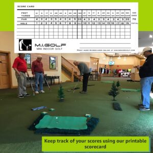 Mini Indoor Golf Game Competition Pack, Mini Indoor Golf Practice Includes Golf Accessories, Indoor Putting Green and Clubs, Indoor Mini Golf Set with 35" Shotmaker Golfer, At Home Mini Golf Course