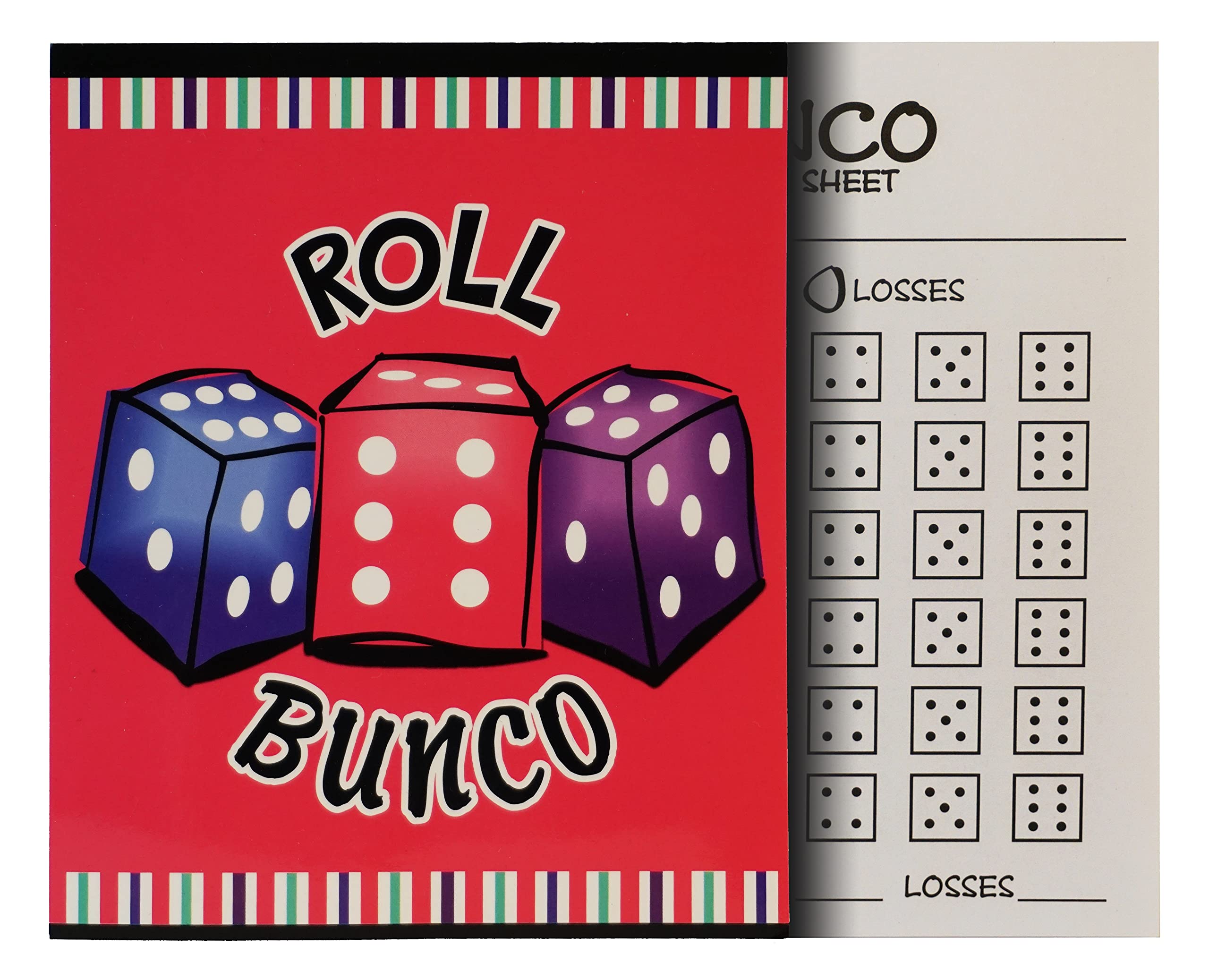 Bunco Game Kit with Crystal Tote Bag - Includes 9 Pink Dice, Bunco Score Sheets, Pencils, Bell, & 3 Inch Plush Dice - All of The Bunco Party Supplies You Need!