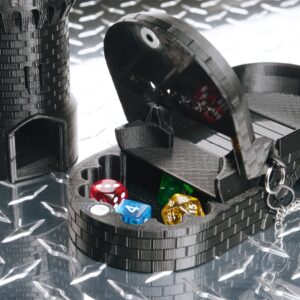 Solid Factory | Medieval Dice Tower with Tray and Dice Vault - Black