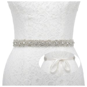 remedios rhinestone bridal belt bridesmaid sash crystal wedding belt women dress accessories, ivory