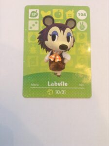 nintendo animal crossing happy home designer amiibo card labelle 104/200 usa version