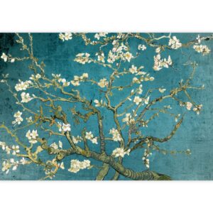 wall26 - Vibrant Teal Gradient Almond Blossom by Vincent Van Gogh - Wall Mural, Removable Sticker, Home Decor - 100x144 inches