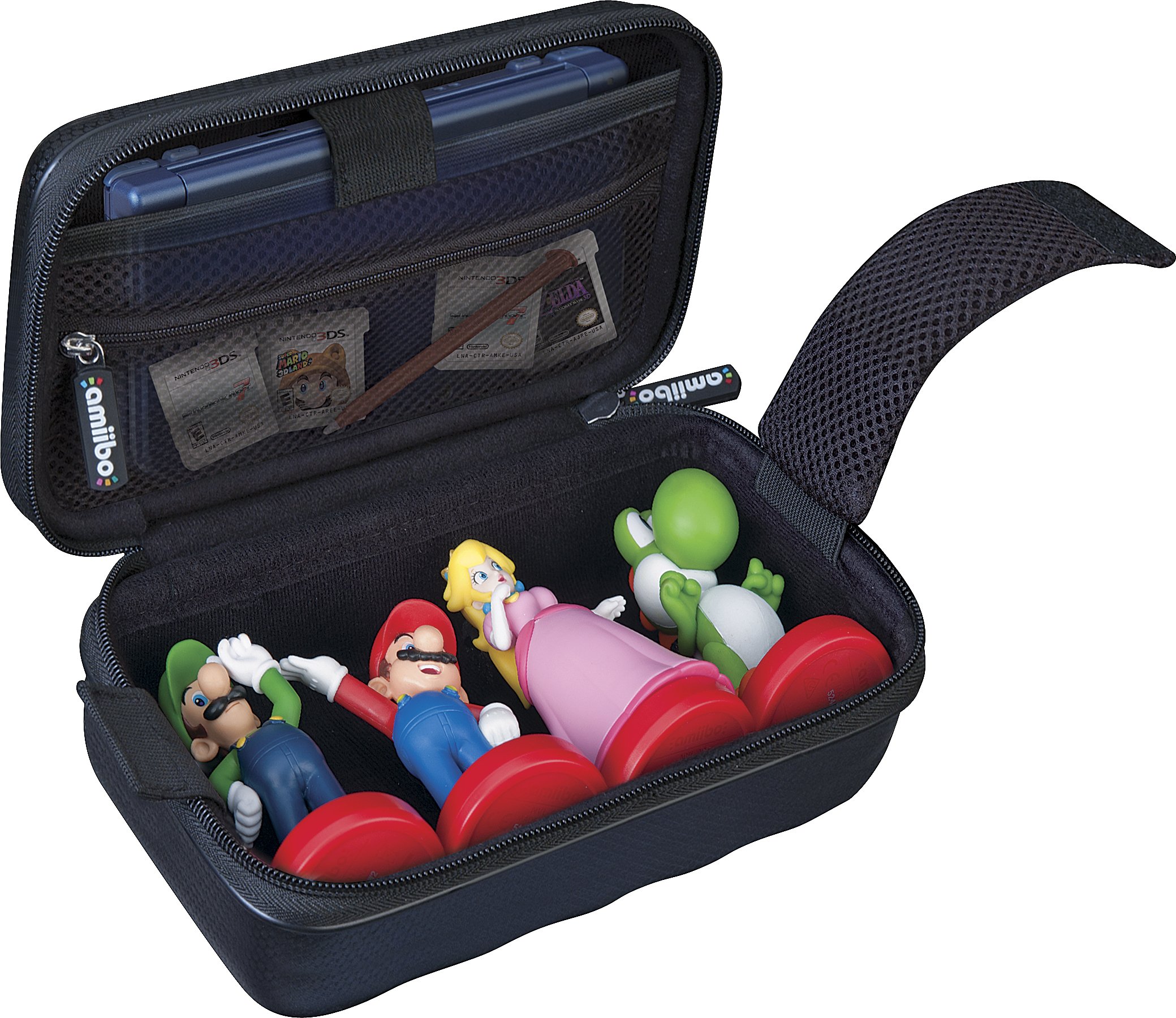 Officially Licensed Nintendo 3DS Amiibo Case – Protective Deluxe Traveler for Storage, Display or Carrying Case/Box – Black