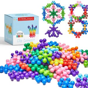 Clip Connect 100 Pieces | Diameter 1.5", Interlocking Solid Plastic Building Blocks Set Early STEM Educational Toy for Preschool Kids Boys and Girls, Promotes Fine Motor Skills & Sensory Development