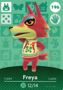 nintendo animal crossing happy home designer amiibo card freya 196/200 usa version