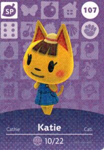 nintendo animal crossing happy home designer amiibo card katie 107/200 usa version