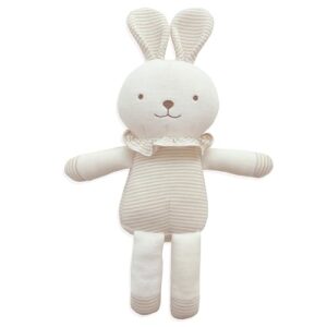 organic cotton baby first friend (hello! little bunny) attachment doll for baby, pillow buddy,organic toy 15.7 inches tall