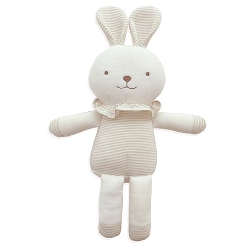 Organic Cotton Baby First Friend (Hello! Little Bunny) Attachment Doll for Baby, Pillow Buddy,Organic Toy 15.7 inches Tall