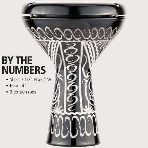 Meinl Percussion Mini Doumbek Egyptian Goblet Drum, Hand Engraved — Made in Turkey — Synthetic Head, 2-Year Warranty (HE-1018)