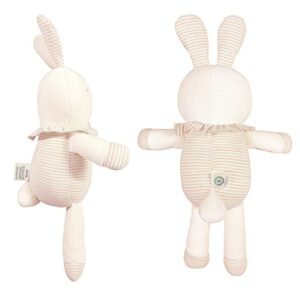 Organic Cotton Baby First Friend (Hello! Little Bunny) Attachment Doll for Baby, Pillow Buddy,Organic Toy 15.7 inches Tall