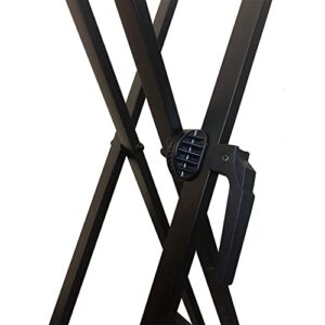 RockJam Xfinity Heavy-Duty, Double-X, Pre-Assembled, Infinitely Adjustable Piano Keyboard Stand with Locking Straps, Black