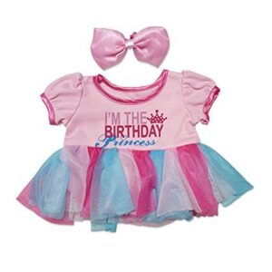 Birthday Princess w/ Bow Outfit Fits Most 14" - 18" Build-a-bear and Make Your Own Stuffed Animals