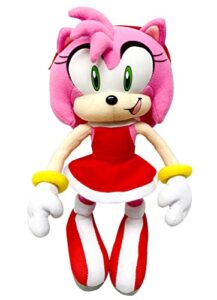 ge animation ge-52635 sonic the hedgehog 9" amy rose in red dress stuffed plush