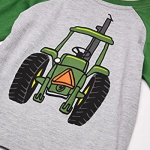 John Deere boys Big Tractor Tee Maternity Blouse, Heather Grey/Green, 3-4T US