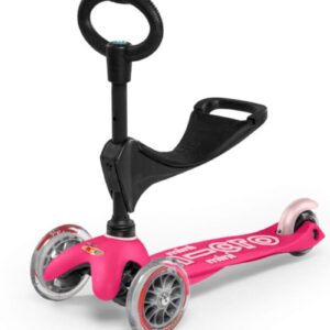 Mini 3in1 Deluxe 3-Stage Ride-on Micro Scooter Toddler Toys for Ages 12 Months to 5 Years - Pink