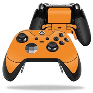 mightyskins skin compatible with microsoft xbox one elite wireless controller case wrap cover sticker skins solid orange