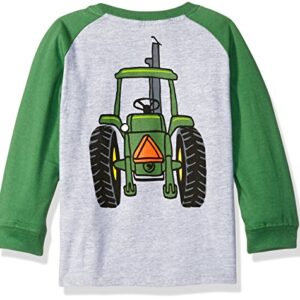 John Deere boys Big Tractor Tee Maternity Blouse, Heather Grey/Green, 3-4T US