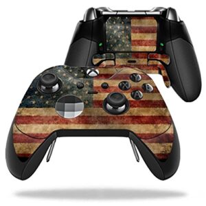 mightyskins skin compatible with microsoft xbox one elite controller - vintage flag | protective, durable, and unique vinyl wrap cover | easy to apply, remove, and change styles | made in the usa