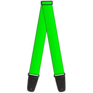 buckle-down gs-w31413 guitar strap - neon green, 2" wide & 29-54" length,multicolor