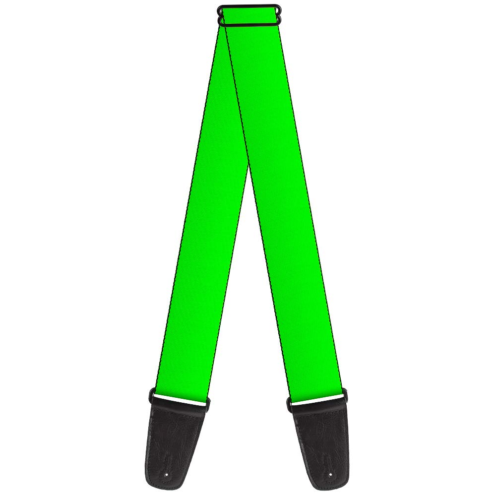 Buckle-Down GS-W31413 Guitar Strap - Neon Green, 2" Wide & 29-54" Length,Multicolor