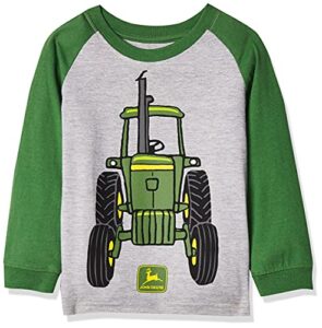 john deere boys big tractor tee maternity blouse, heather grey/green, 3-4t us