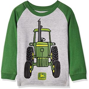 John Deere boys Big Tractor Tee Maternity Blouse, Heather Grey/Green, 3-4T US