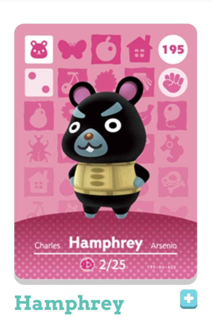 Nintendo Animal Crossing Happy Home Designer Amiibo Card Hamphrey 195/200 USA Version