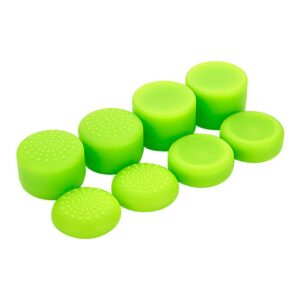 extremerate 8 pcs green anti-slip silicone joystick cap for ps4 contrller, control thumb stick grips cover for ps4, precision platporm raised analog sticks caps for ps4 slim pro controller