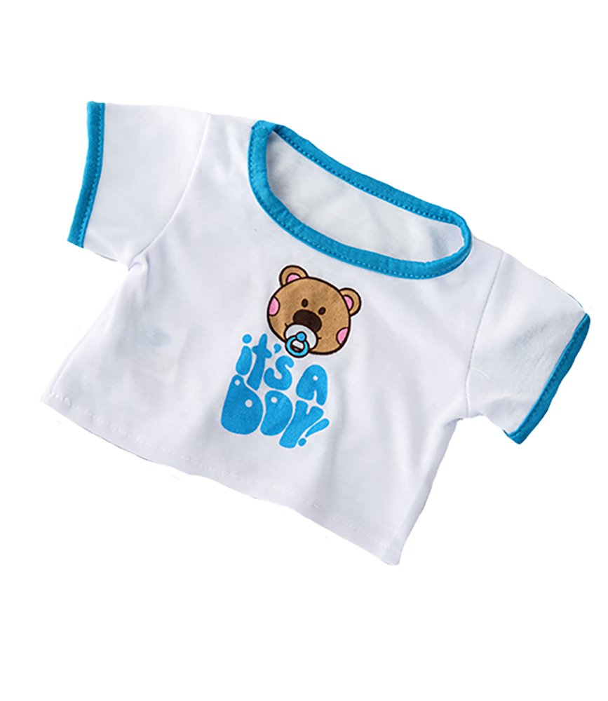 It's A Boy T-Shirt Teddy Bear Clothes Fits Most 14"-18" Build-a-Bear and Make Your Own Stuffed Animals