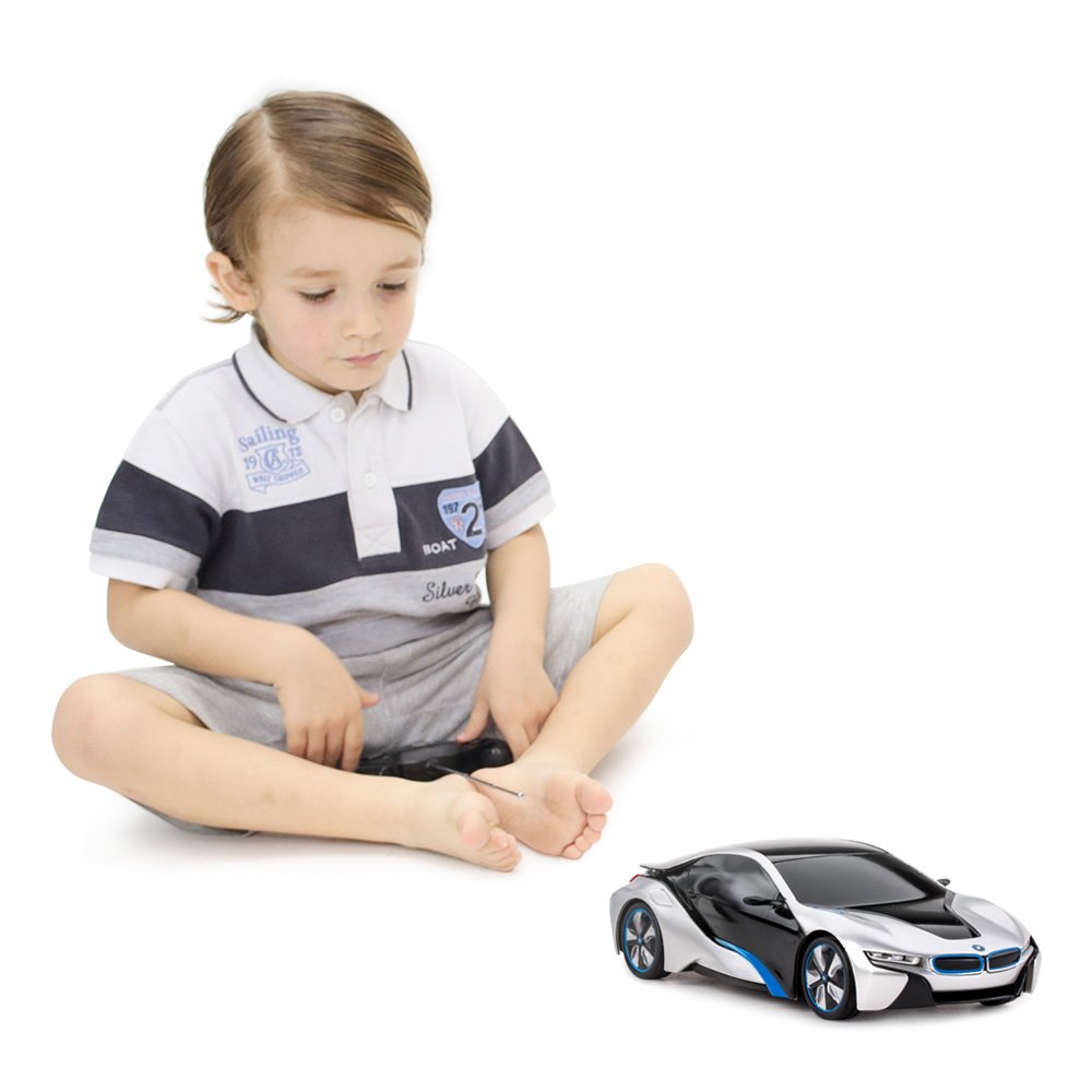 RASTAR BMW i8 RC Car BMW i8 1/24 Remote Control Car, BMW Toy Car - Silver