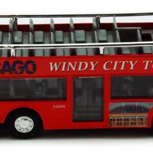 Showcasts Chicago Sightseeing Double Decker Bus Open Top, Red 2168CG - 6 Inch Scale Diecast Model Replica, but NO Box