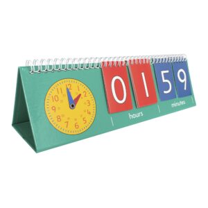 edxeducation time flip chart - teaching clock for kids - learn to tell time with analog and digital clocks