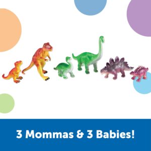 Learning Resources Jumbo Dinosaurs I Mommas and Babies I T-Rex, Stegosaurus, and Brachiosaurus, 6 Animals, multi-color