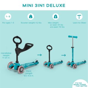 Micro - Mini 3-in-1 Deluxe Scooter - Aqua (MMD011)