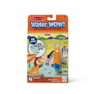 melissa & doug on the go water wow! reusable water-reveal activity pad - safari - fsc certified