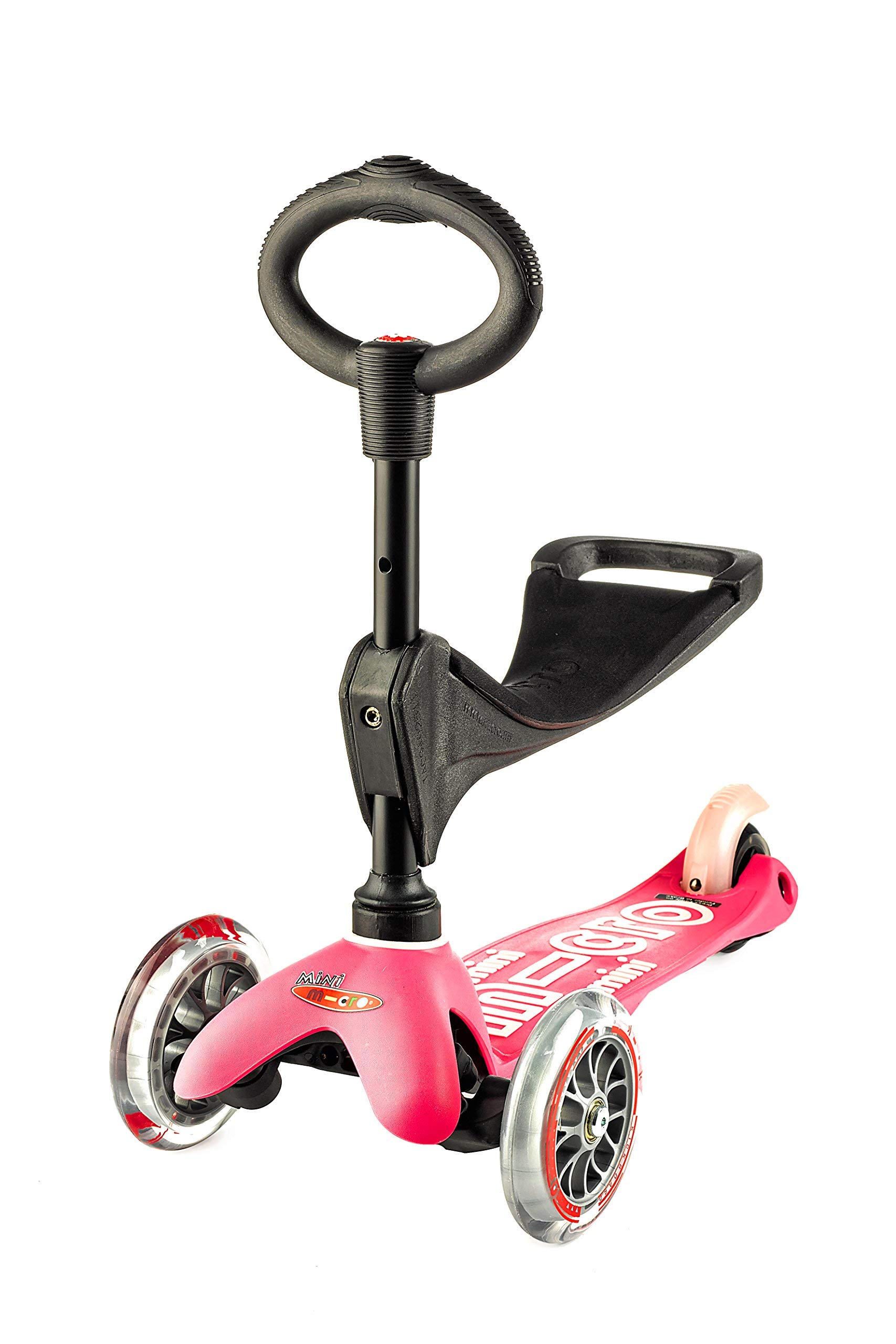 Mini 3in1 Deluxe 3-Stage Ride-on Micro Scooter Toddler Toys for Ages 12 Months to 5 Years - Pink