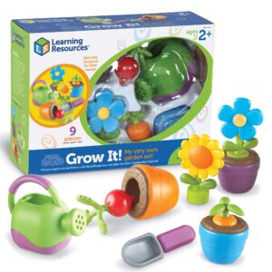 learning resources new sprouts grow it! toddler gardening set - 9 pieces, ages 2+ toddler learning toys, garden toys for kids, spring and easter toys for boys and girls