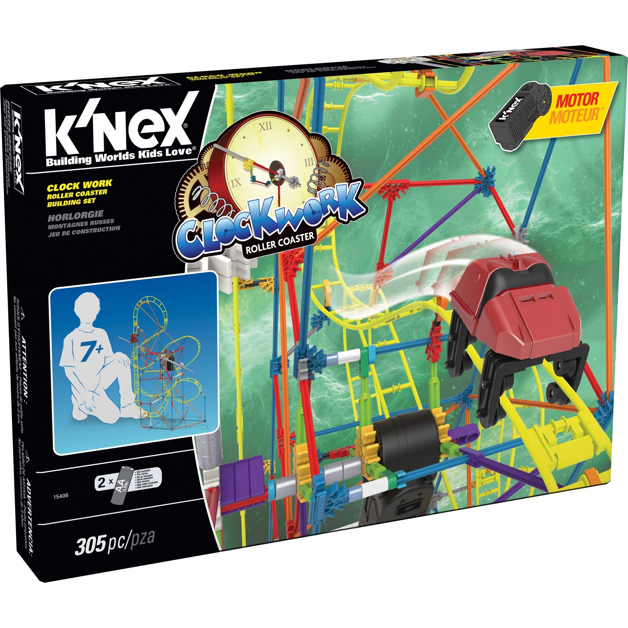 K'NEX Thrill Rides - Clock Work Roller Coaster Building Set – 305 Pieces – For Ages 7+ Engineering Education Toy