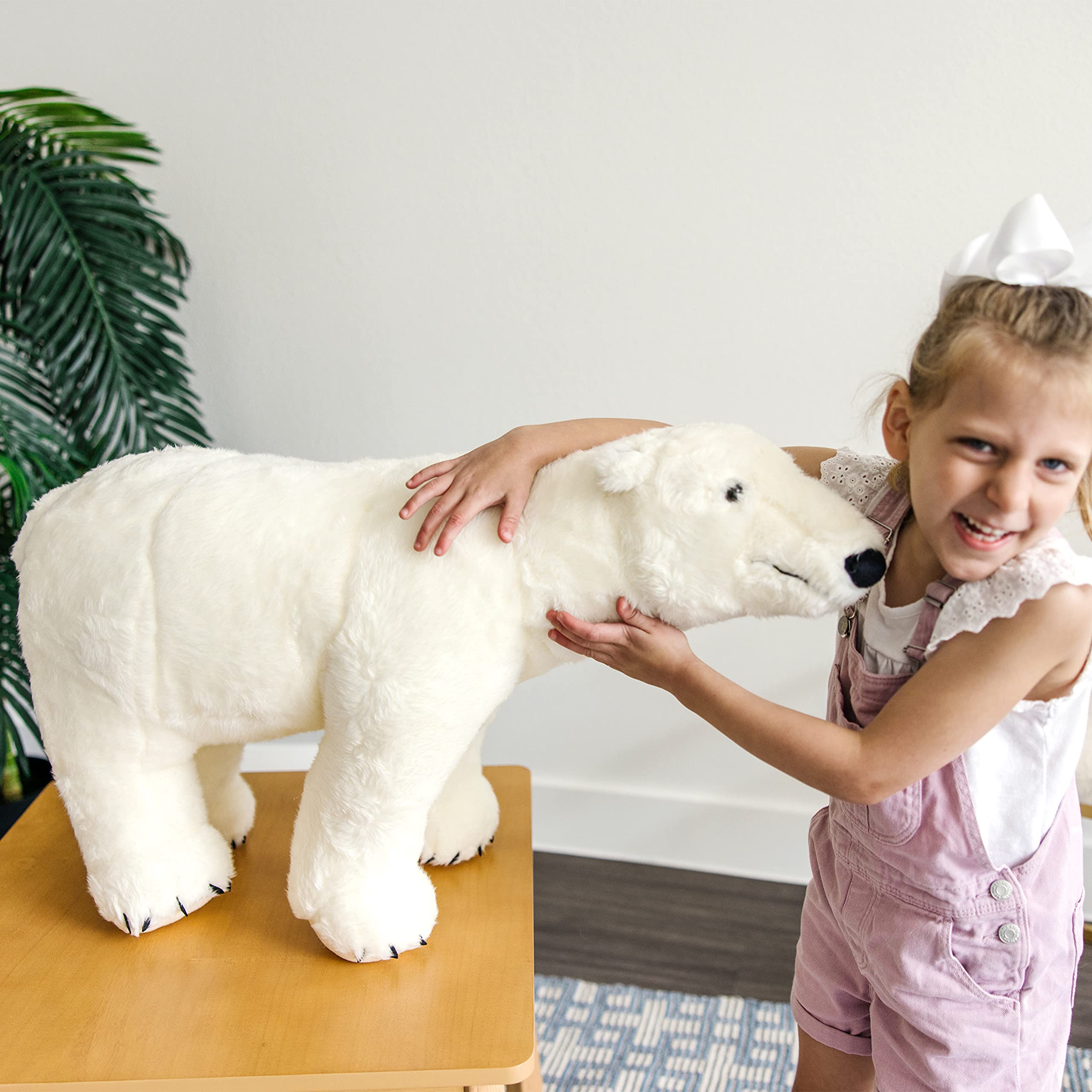 Melissa & Doug Giant Polar Bear - Lifelike Plush Toy (3 Feet Long), White - Extra Large Stuffed Animal for Ages 3+