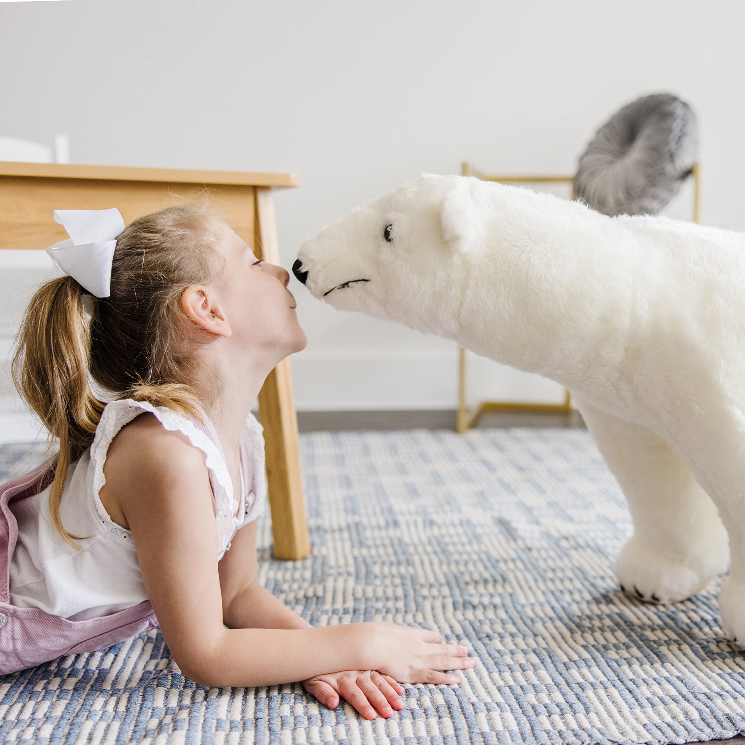 Melissa & Doug Giant Polar Bear - Lifelike Plush Toy (3 Feet Long), White - Extra Large Stuffed Animal for Ages 3+