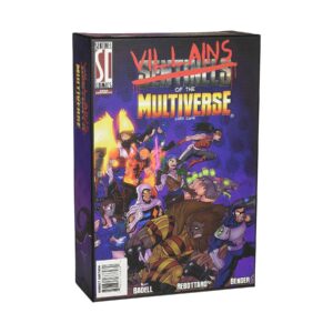 greater than games: sentinels of the multiverse: villains of the multiverse, strategy board game, 2 to 5 players, 30 to 60 minute play time, for ages 13 and up