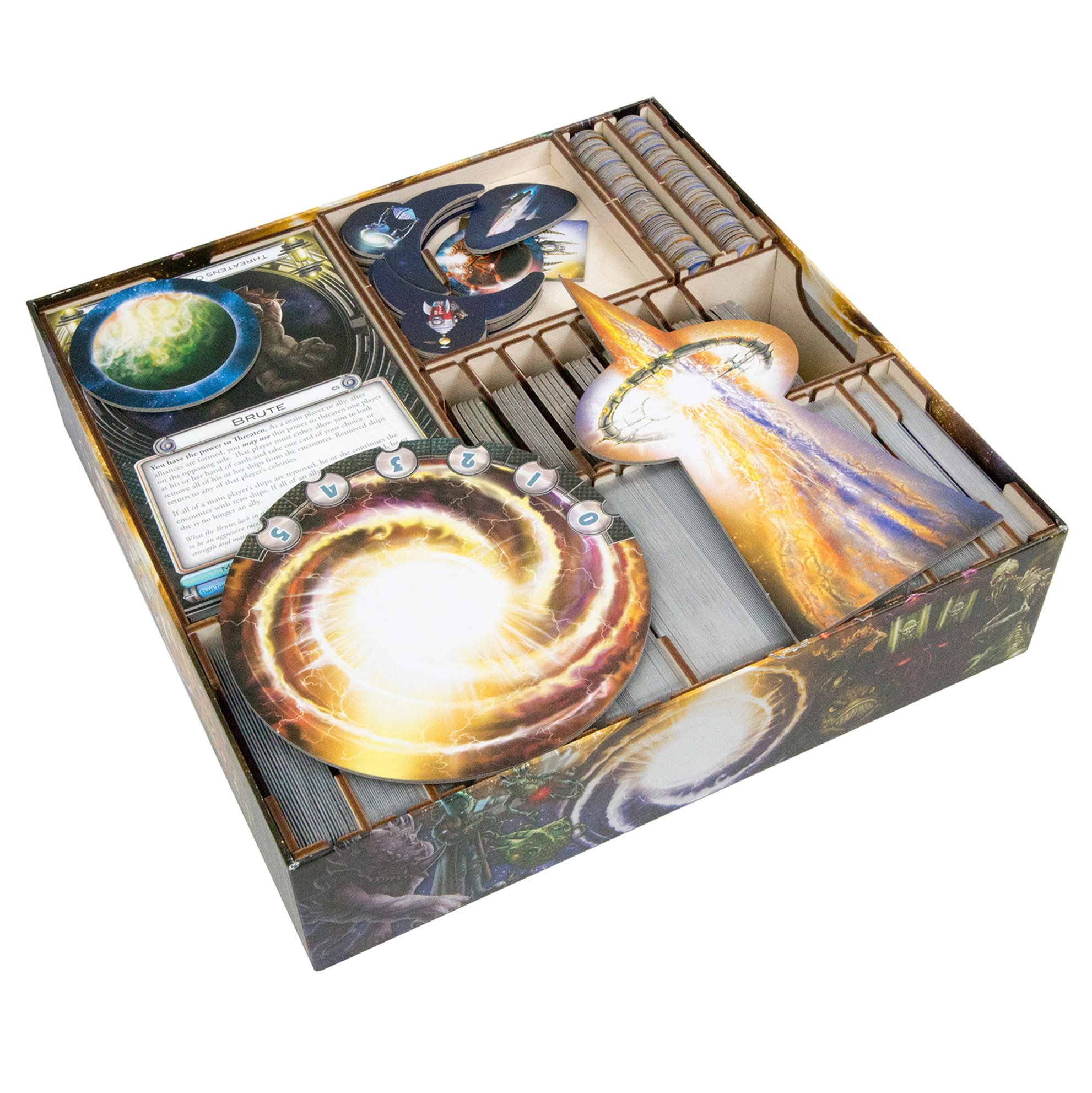 The Broken Token Board Game Organizer - Cosmic Encounter Compatible Collector's Edition Game Crate & Storage Box with Multiple Trays