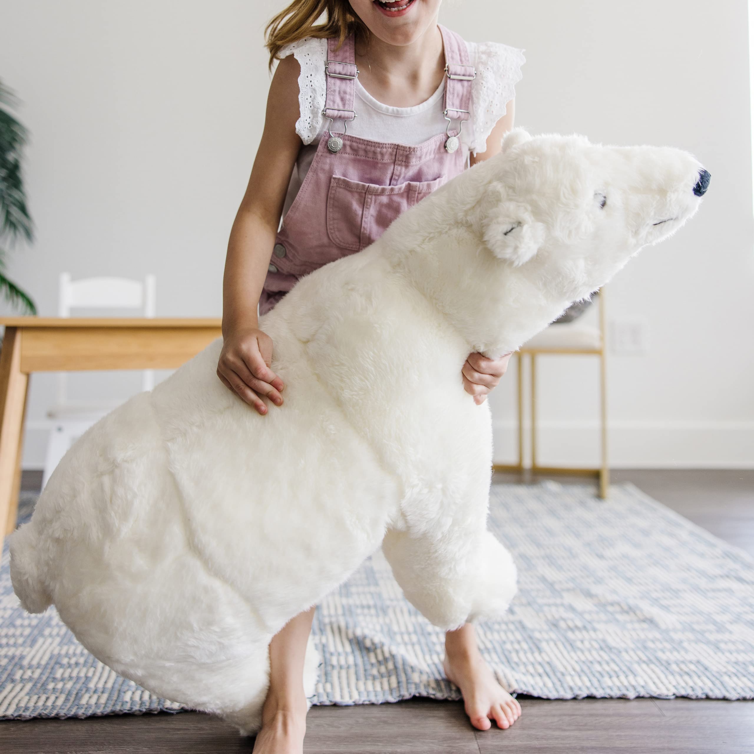 Melissa & Doug Giant Polar Bear - Lifelike Plush Toy (3 Feet Long), White - Extra Large Stuffed Animal for Ages 3+