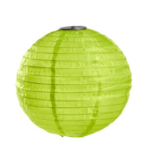 Allsop Home and Garden Soji Illume 14” LED Outdoor Solar Lantern, Handmade with Weather-Resistant UV Nylon, Lime (1-Count)