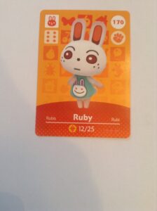 nintendo animal crossing happy home designer amiibo card ruby 170/200 usa version