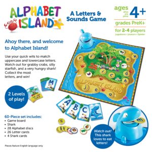 Learning Resources Alphabet Island, Letter & Sounds Game, Language Development Toy, Alphabet Learning Toys, ABC Board Games for Kids, Ages 4+